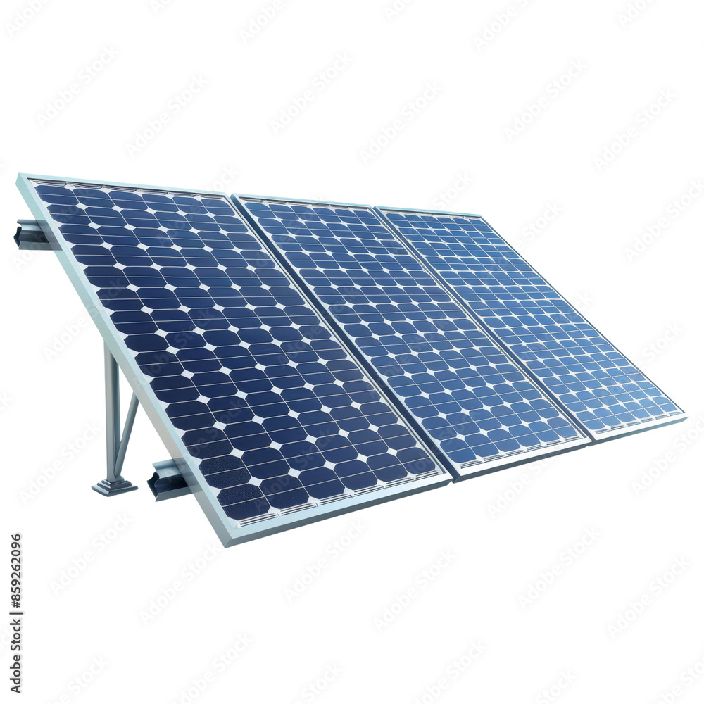 Solar panels representing renewable energy and sustainable technology clipart on transparent ...