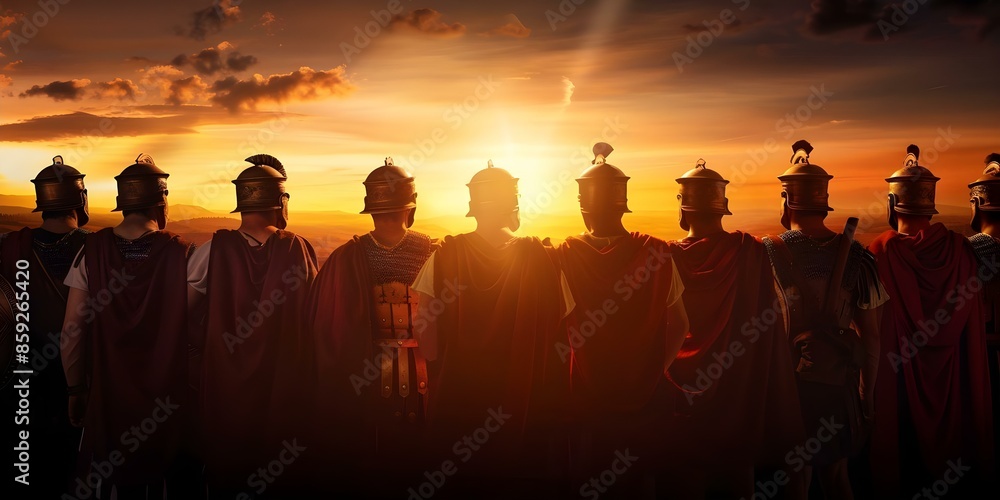 Roman soldiers throughout history depicting different ranks and ...