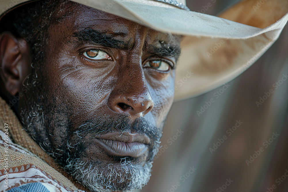 Dangerous cowboy western movie personage with gun and horse made with ...