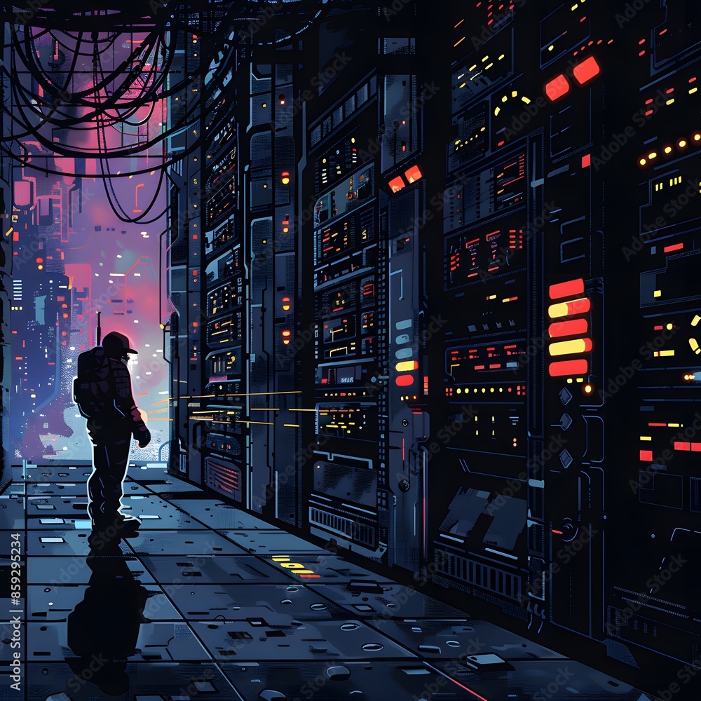 Cyber Security Alert - 2D Illustration of Brute Force Attack with Dark ...