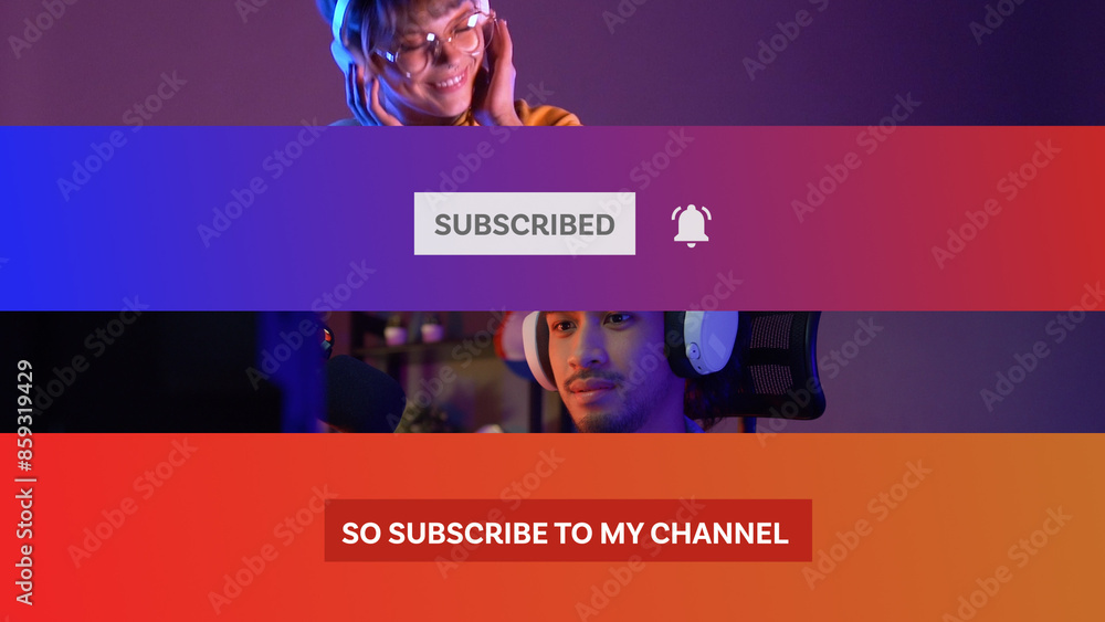 Subscribe Button with Colorful Design Text Animation Stock Template ...