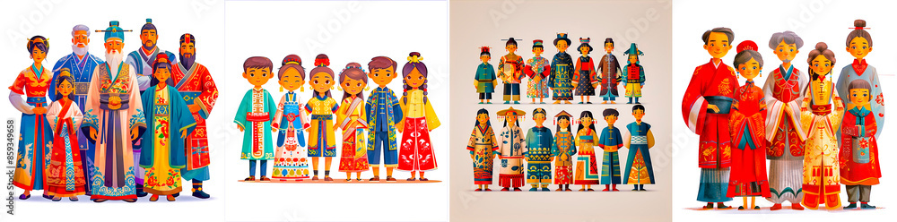 Collage, 4 photos, a beautifully illustrated vector icon representing ...