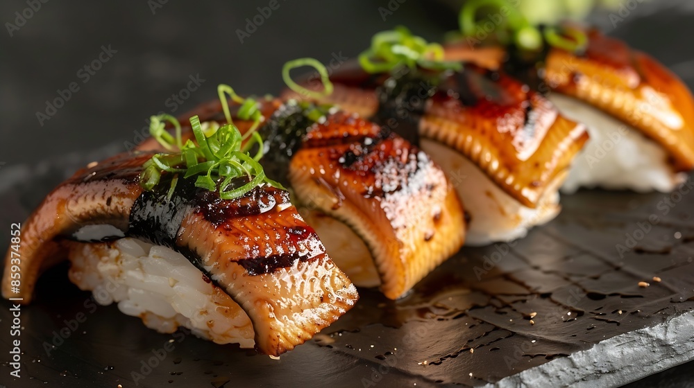 Foto de Umaki Tamago Unagi Japanese sweet egg rolled barbecued eel Sweet egg roll top with ...