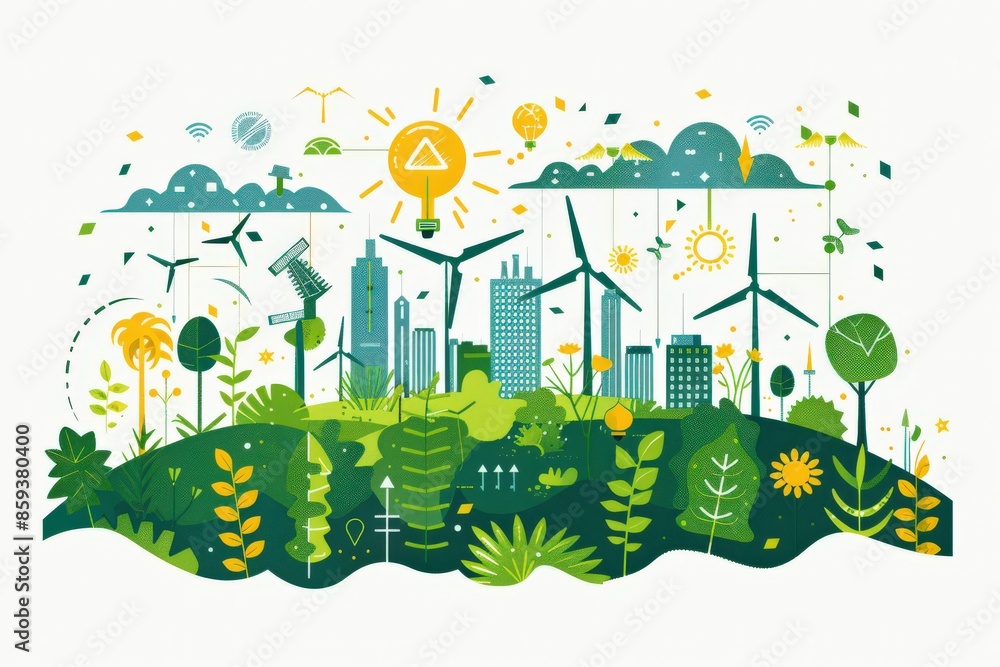 Clipart illustration of issuing renewable energy certificates ...