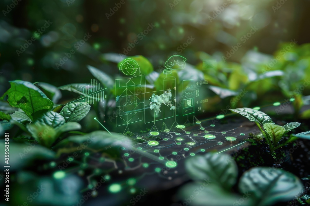 Realistic depiction of AI systems analyzing biome data to understand ...