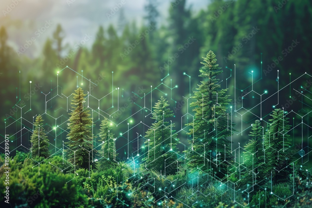 Realistic depiction of AI systems analyzing biome data to understand ...