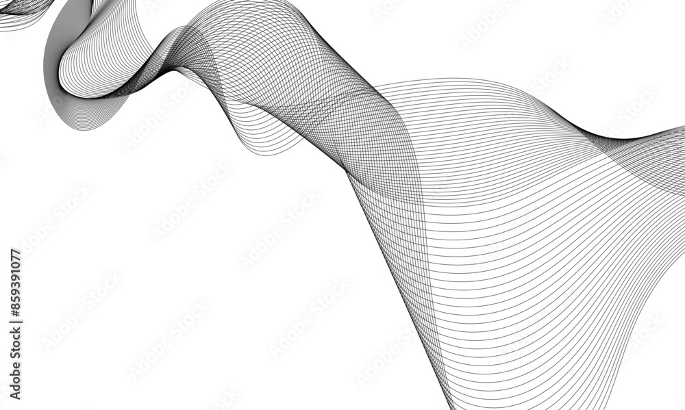 Abstract wavy grey stream element for design on transparent background ...