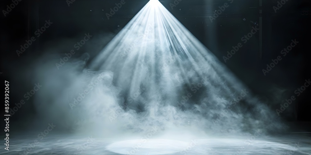 Mysterious Scene with Fog, Light Beam, and Smoke. Concept Mysterious ...