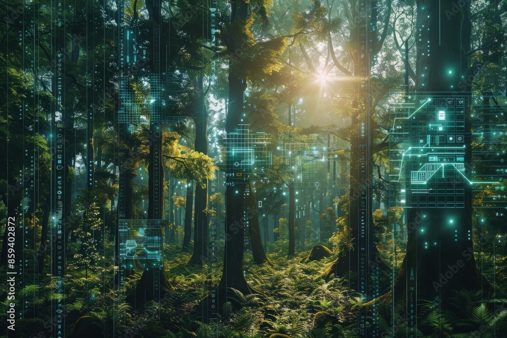 Realistic illustration of AI-powered autonomous monitoring systems in a ...