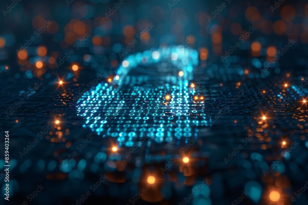Cybersecurity Digital Footprints Made Of Binary Code Highlighting The Importance Of
