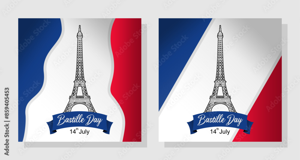 Vector Illustration,card,banner or poster for French National Day, 14 ...