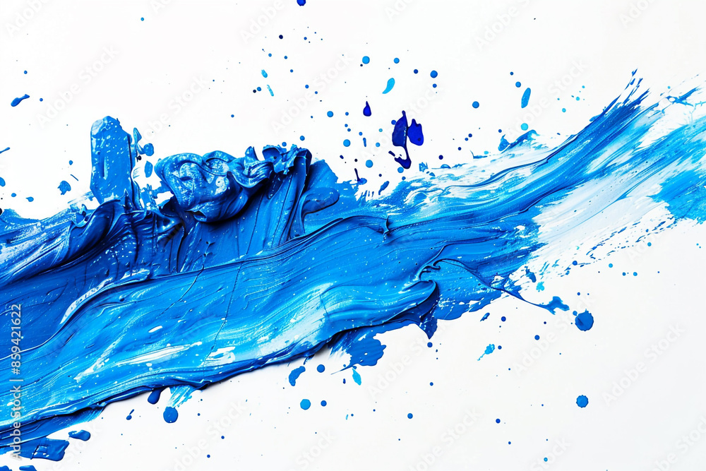 High-definition image of vibrant blue splash trace shapes with smudged ...