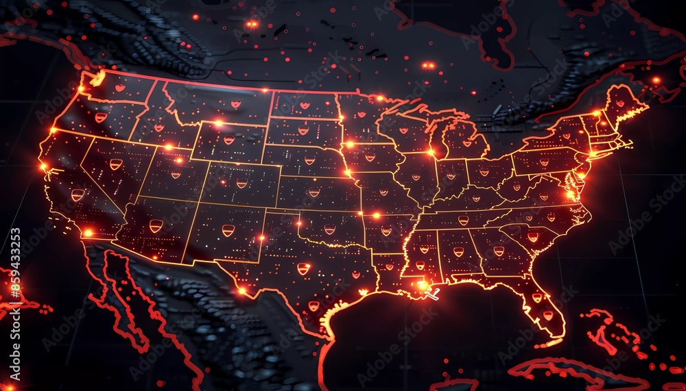 Secure Channels: Mapping America's Cyber Resilience, map of the USA ...
