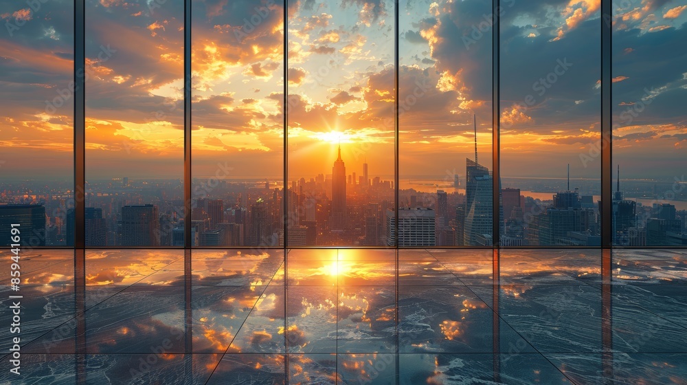 virtual background for Zoom, a room with floor-to-ceiling windows on a ...