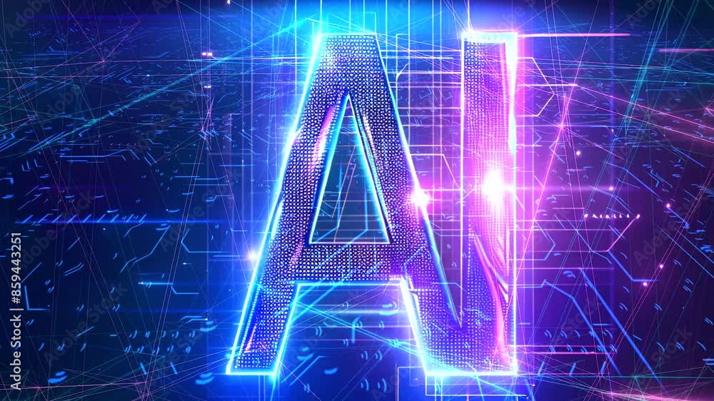 AI Typography icon animation,Artificial Intelligence Logo typography ...