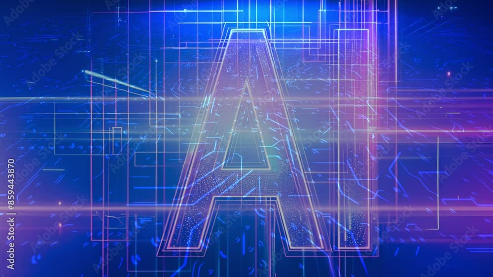 AI Typography icon animation,Artificial Intelligence Logo typography ...