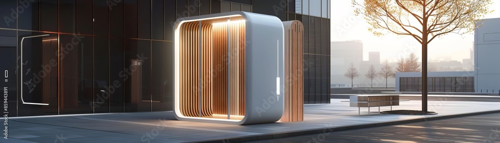 Create a visual concept for a prototype of a wooden sustainable ...
