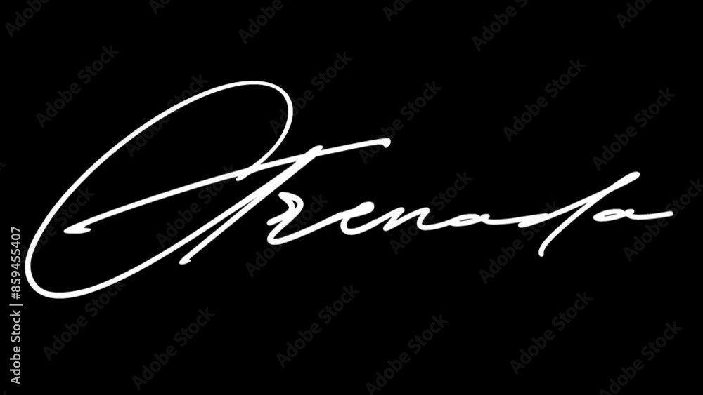 Grenada country name handwritten design. The video is animated frame by ...