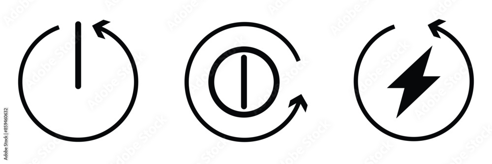 Power button icon vector isolated on white background, logo concept of ...