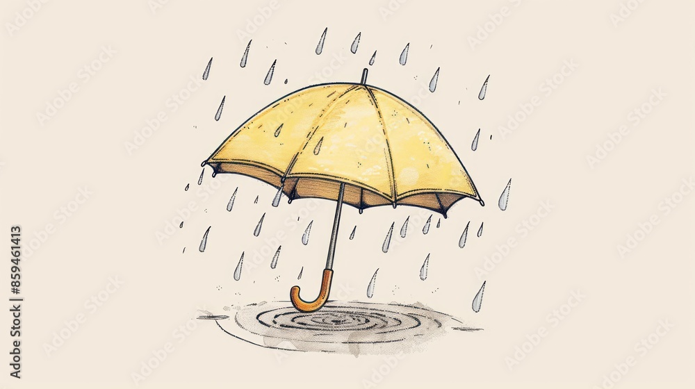 Simple drawing of umbrella, symbolizing raining ideas Stock ...