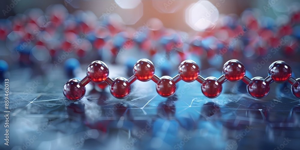3D model of creatinine molecule showing structural formula and colored ...