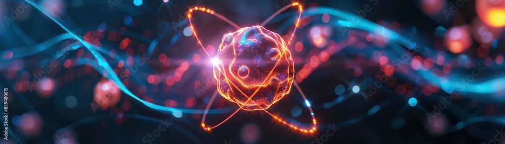 Atomic protons, fundamental atomic structure, top view, source of ...