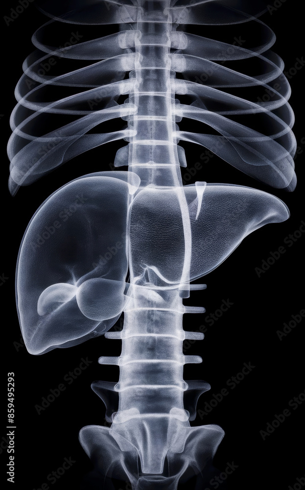 High-Resolution X-Ray Image of Human Liver Anatomy for Medical Use ...