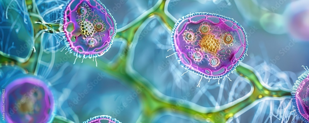 Formation of cell plates during plant cell cytokinesis, top view ...