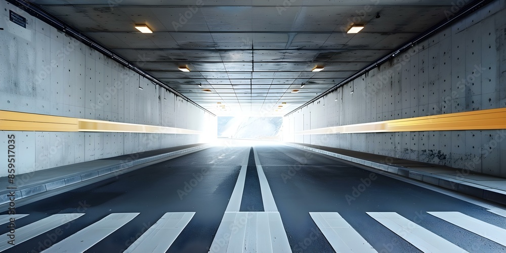 Pedestrian tunnel under bridge allows safe crossing of street below ...