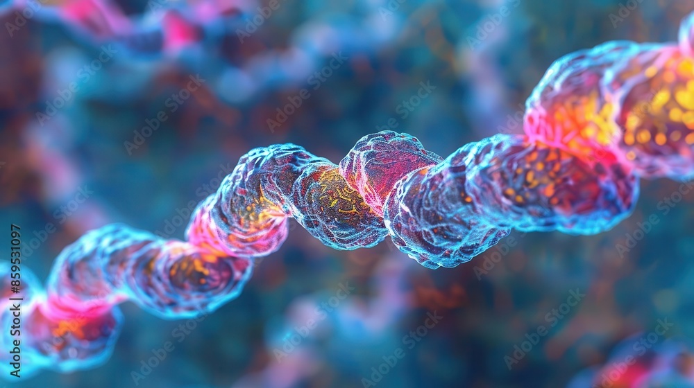 Synapsis during prophase I of meiosis, detailed view, highlighting the ...