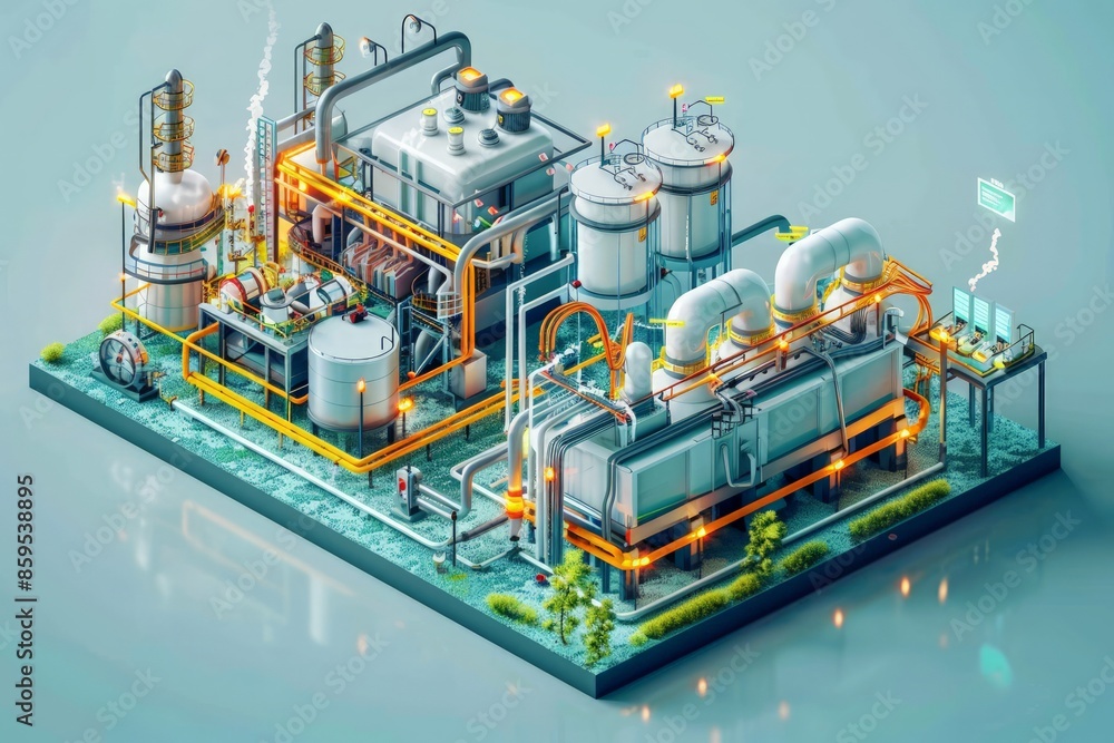 the process of hydrogen production via electrolysis, showing water ...