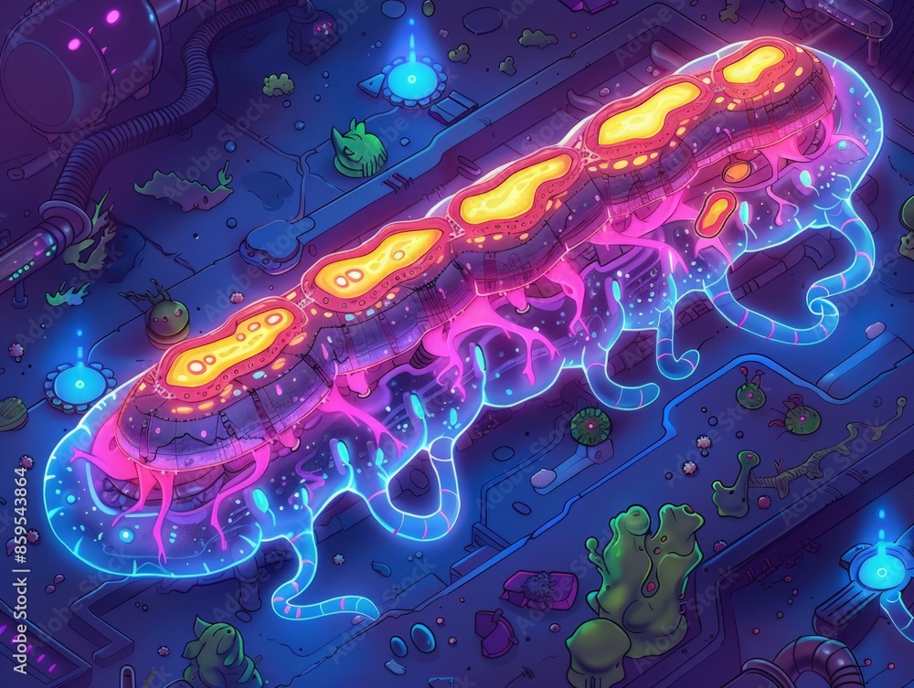 the structure of a mitochondrion, showing the outer membrane, inner ...