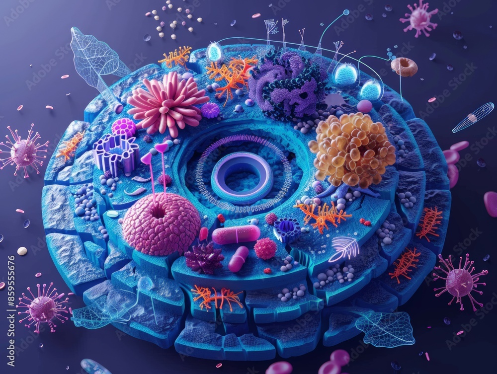 ภาพประกอบสต็อก the process of cell cycle, showing interphase, mitosis ...