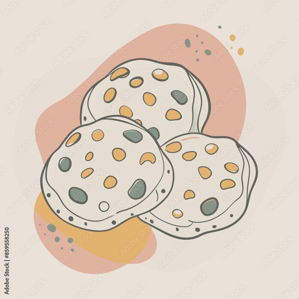 Delicious Art: A vector illustration of a chocolate chip cookie done in ...