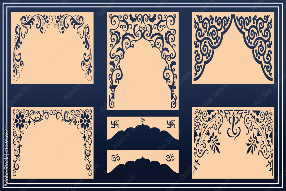 Indian Arch design, Laser and Router cutting for temple, mandir, cnc ...