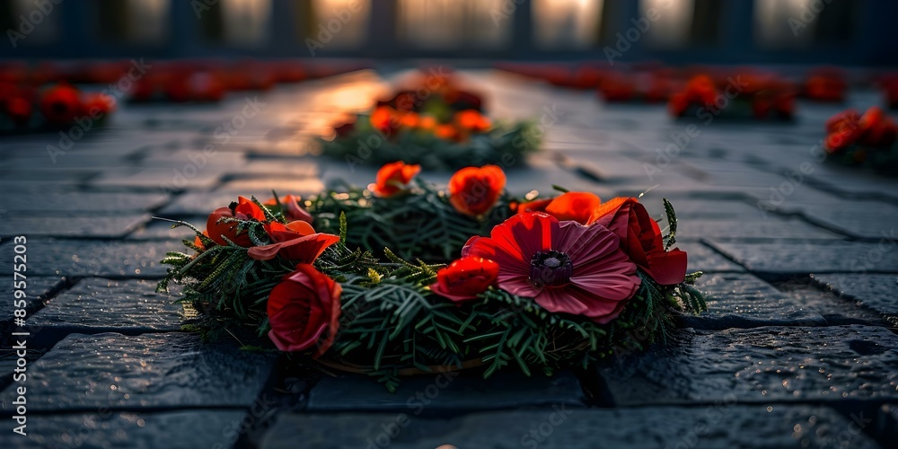 Memorial Day Minimalist HD Wallpaper Featuring Wreaths at a War ...
