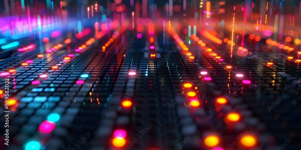 Version Control in a Stylish Code Editor with Colorful Lines on Digital ...