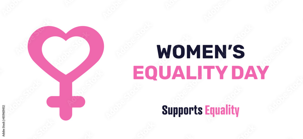 Women's Equality Day August 26. Feminism holiday.Girls power. Template ...