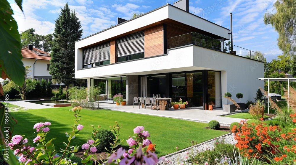 Contemporary design home with modern architecture. Beautiful two-story ...