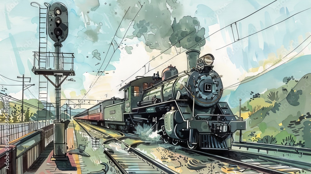 Vintage inspired travel sketchbook capturing the romance of train ...