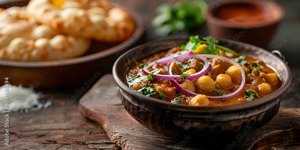 Savor the Authentic Taste of Traditional Indian Chole Bhature. Concept ...
