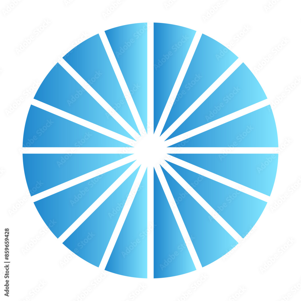 blue Pie chart with different segments in a circular diagram. wheel ...