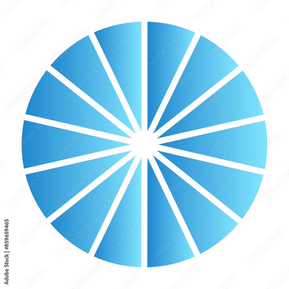 blue Pie chart with different segments in a circular diagram. wheel ...