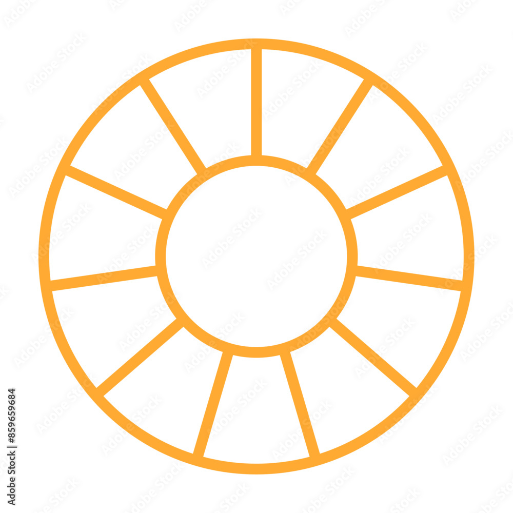 Pie chart with different segments in a circular diagram. wheel graph ...