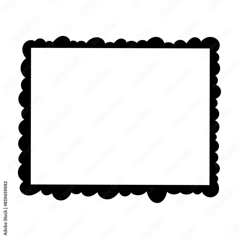 Rough square and rectangle shapes. Hand drawn box edges and paint frame ...