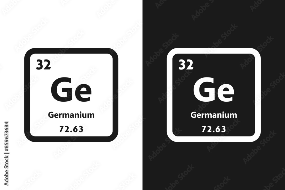 Vetor de Germanium, Ge, chemical periodic element icon. The chemical ...