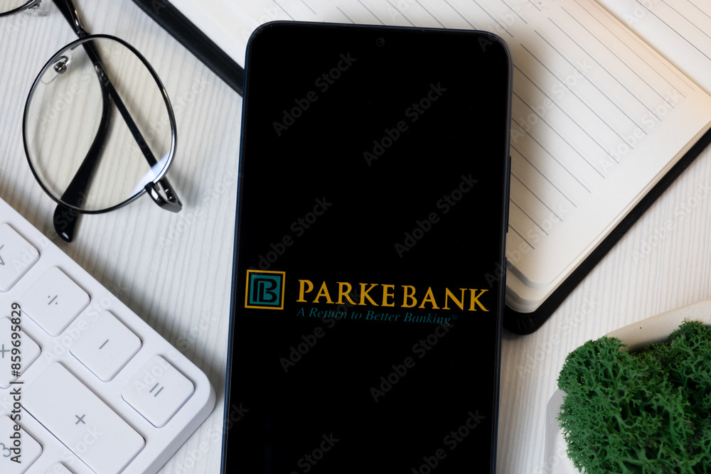 New York, USA - 1 June 2024: Parke Bank Logo on Phone Screen, Company ...