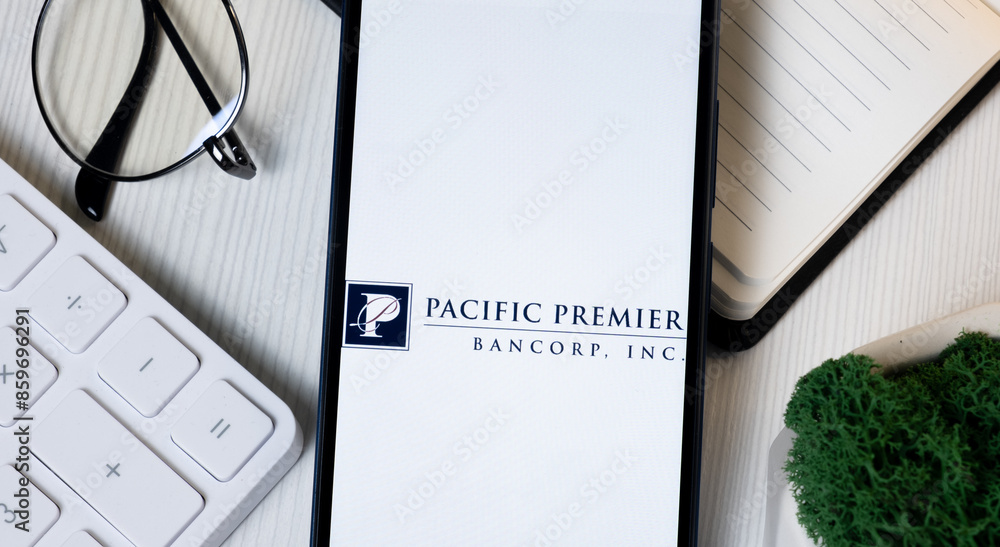 New York, USA - 1 June 2024: Pacific Premier Bank Logo on Phone Screen ...