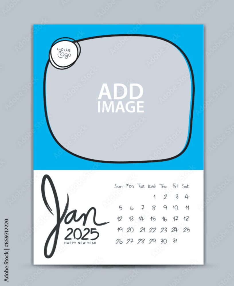 Calendar 2025 year design - January 2025, wall calendar 2025 year ...