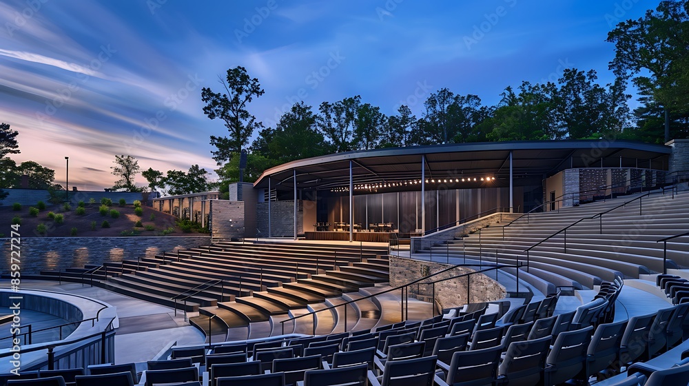 outdoor amphitheater with seating and stage areas all crafted from ...
